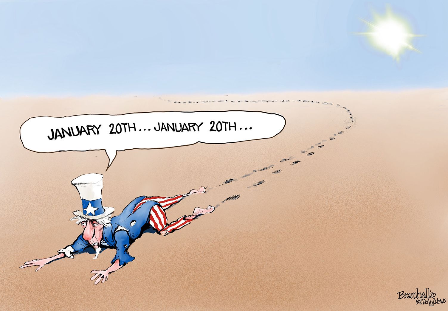 Political Cartoon U.S. Uncle Sam Biden January 20 | The Week