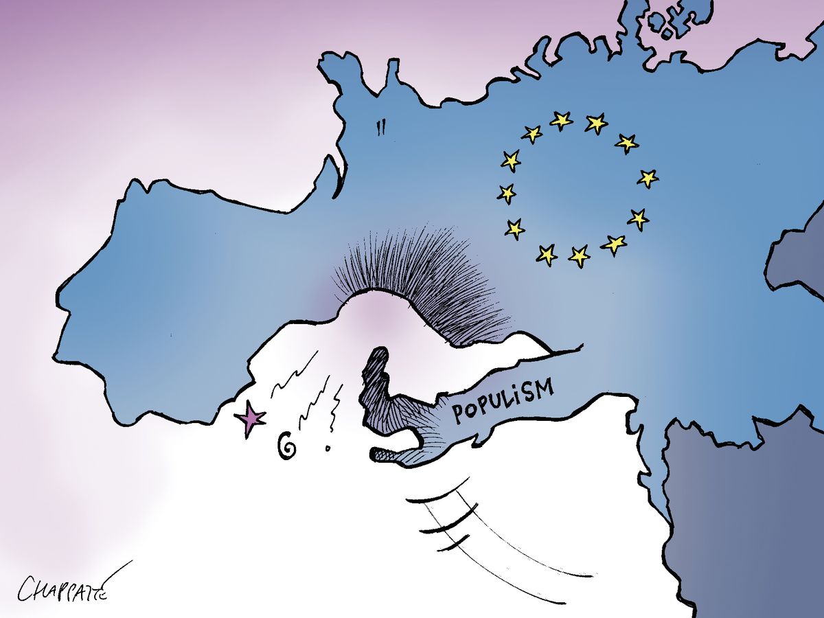 Political Cartoon World European Union Italy populism Five Star ...