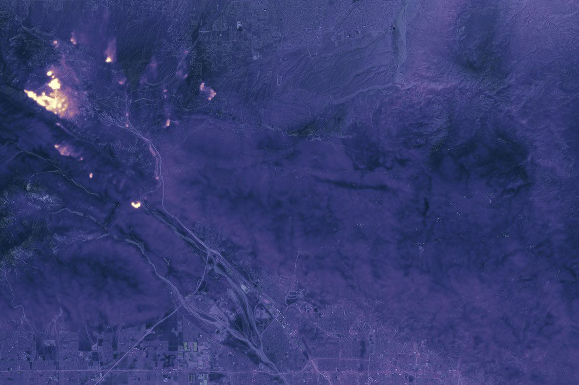 California's Blue Cut Wildfire Glows in Nighttime Satellite Photo | Space