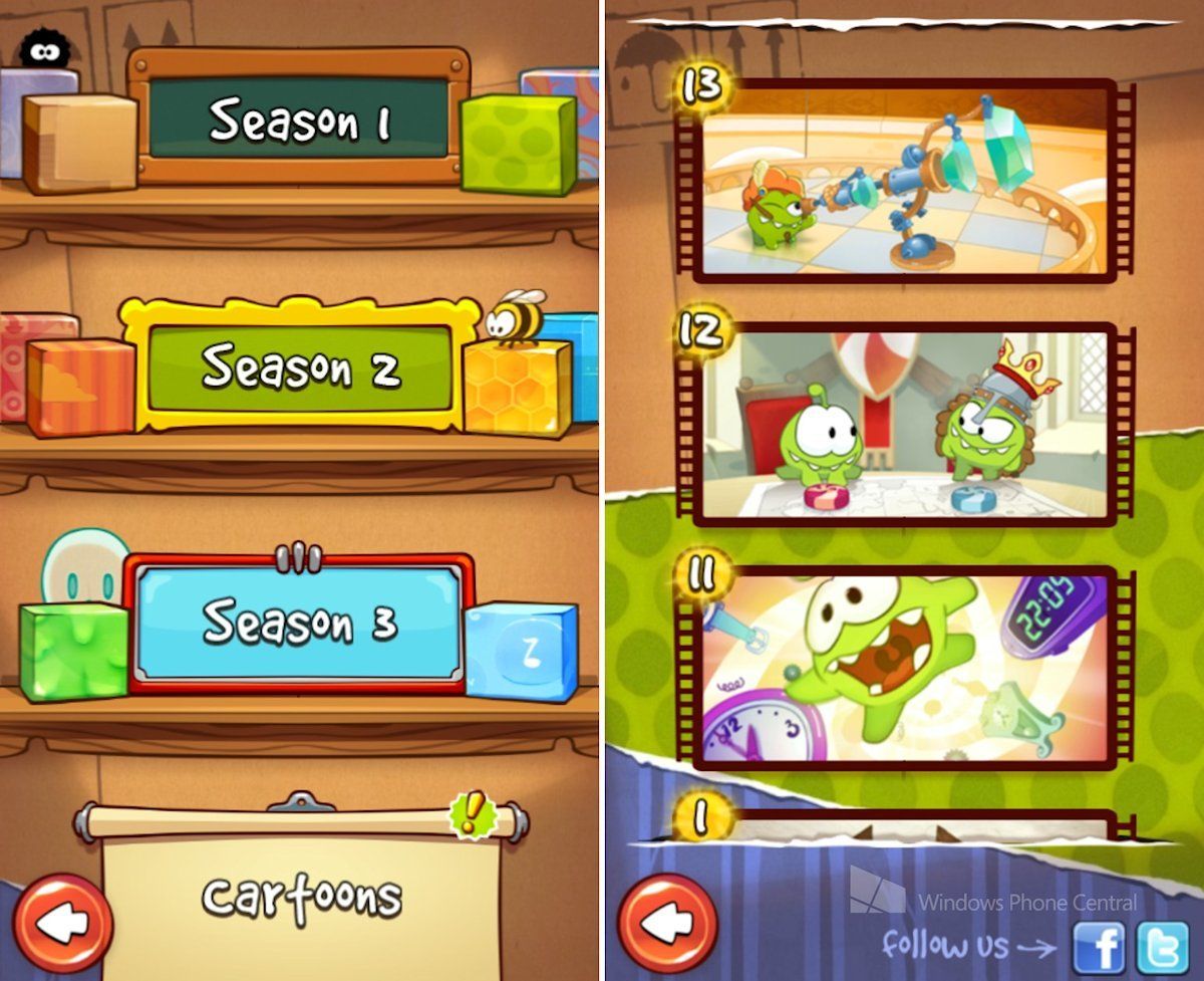 Cut the Rope for Windows Phone gets three new level packs at last ...