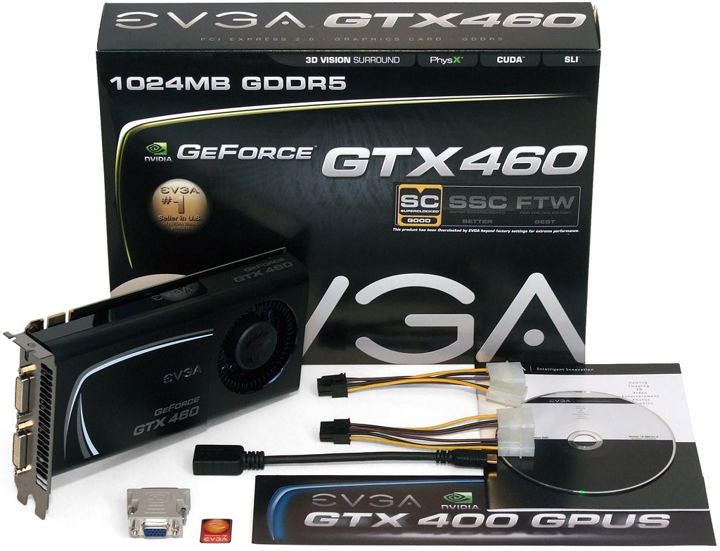 EVGA GeForce GTX 460 SuperClocked 1024 MB EE (External Exhaust ...