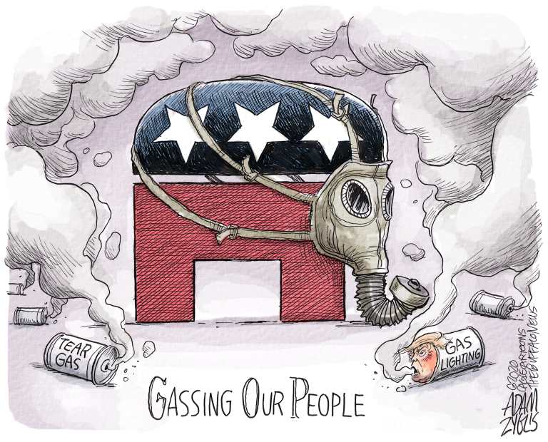 Political Cartoon U.S. Trump gassing protesters GOP | The Week