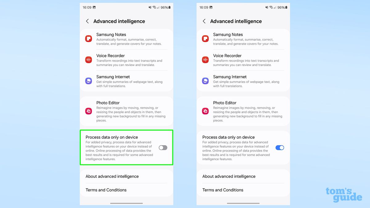 Samsung Galaxy S24's AI features can be set to on-device-only ...
