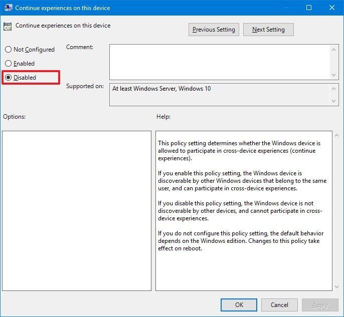 How to disable Shared Experiences on Windows 10 | Windows Central