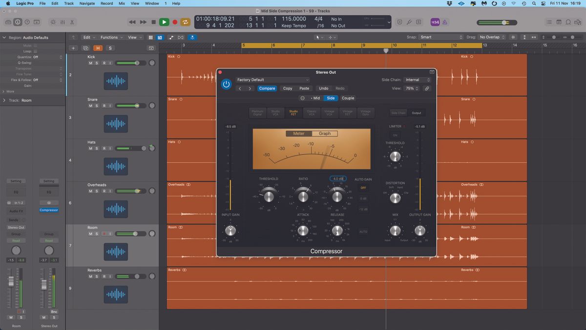 How to process a stereo drum mix with mid/side compression | MusicRadar