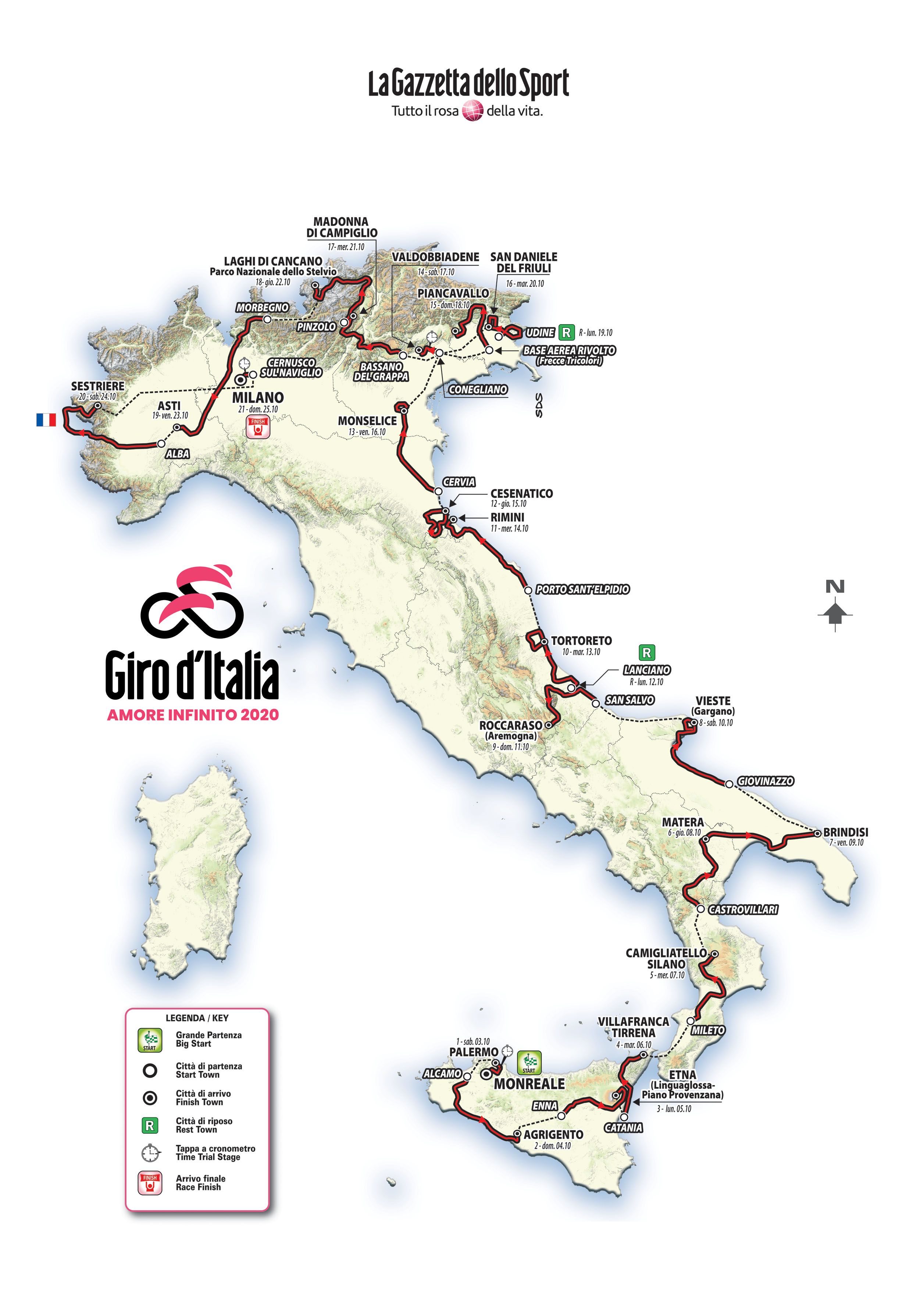 Giro d'Italia 2020 race map | Cyclingnews