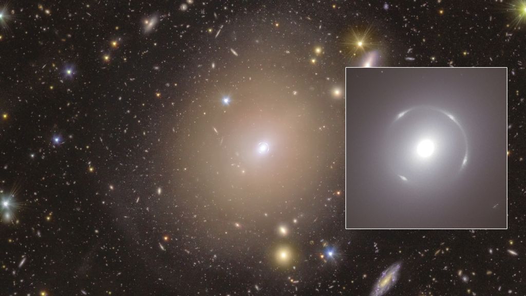 Euclid 'dark universe' telescope discovers stunning Einstein ring in warped space-time (image ...