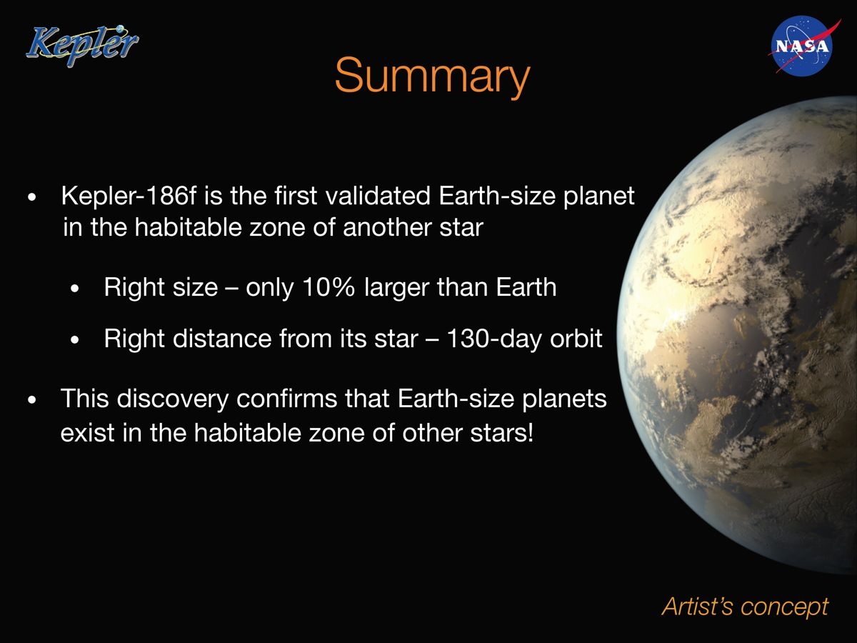 Earth-Size Planet Kepler-186f, a Possibly Habitable Alien World ...