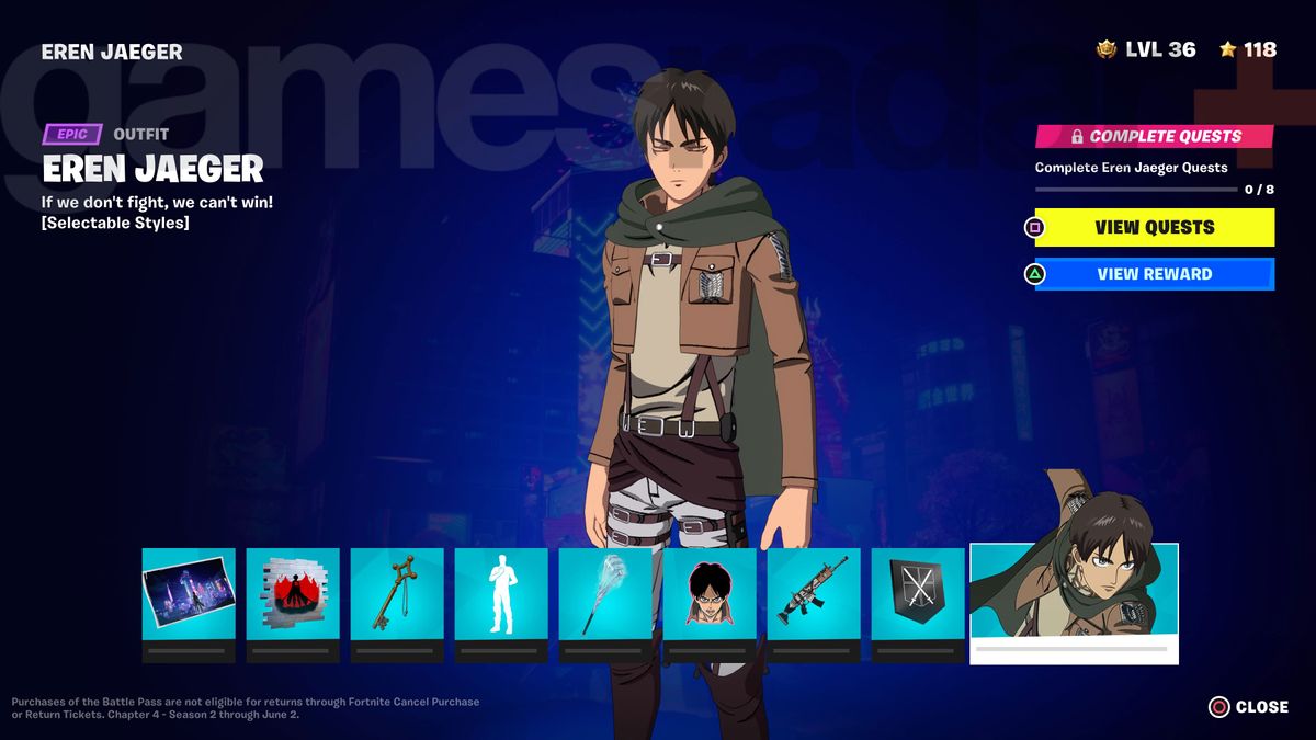 Fortnite Attack on Titan: How to unlock Eren Jaeger and more | GamesRadar+