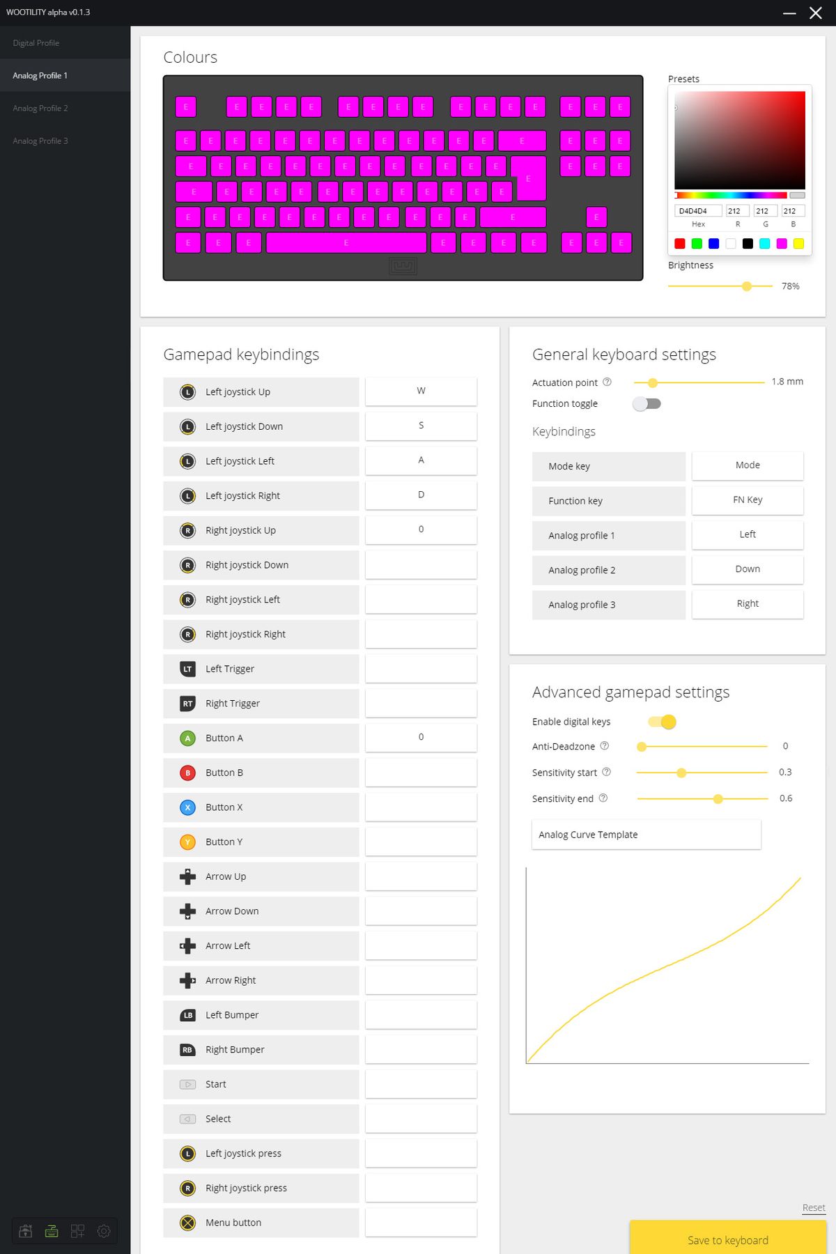 Wooting One: Analog Profiles