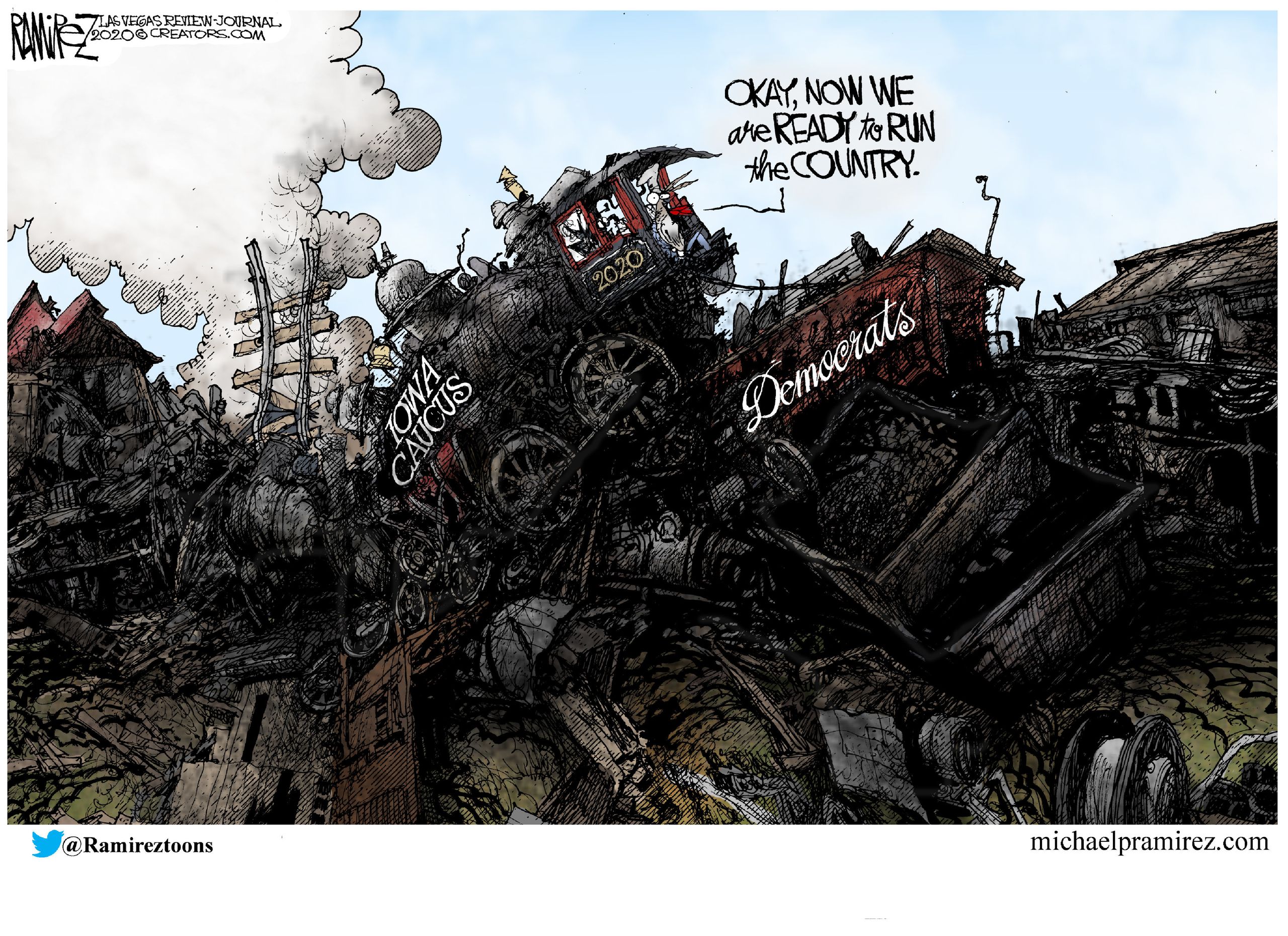 Political Cartoon U.S. Democrats Iowa Caucus leadership primaries ...