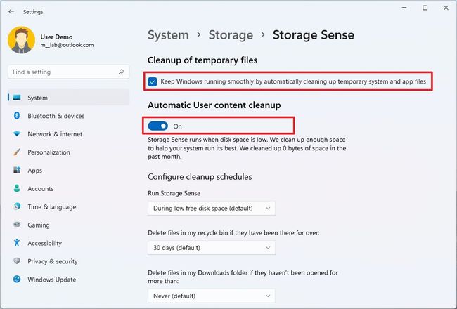 How to free up space automatically with Storage Sense on Windows 11 ...