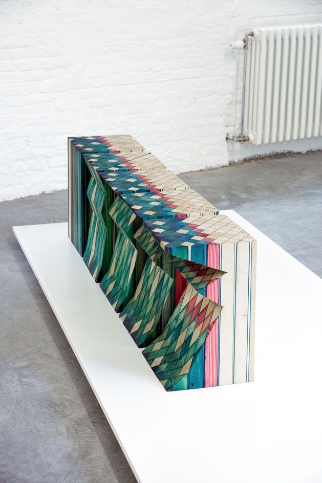 New wood-block furniture by Raw-Edges has colour coursing through its ...