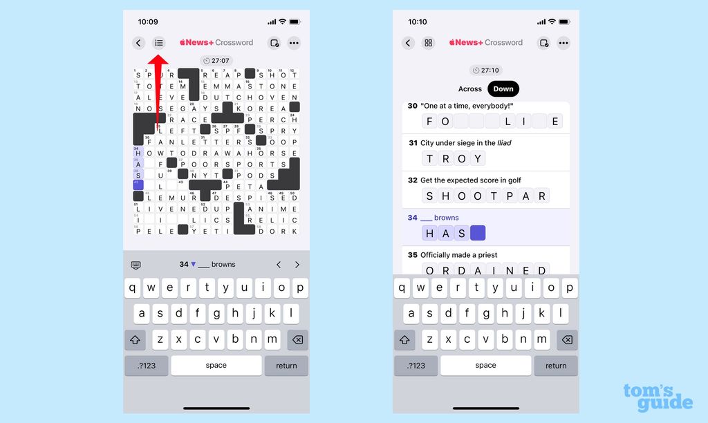How to find crossword puzzles in the the iOS 17 News app | Tom's Guide