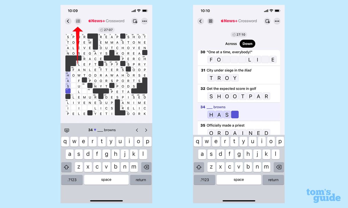 How to find crossword puzzles in the the iOS 17 News app | Tom's Guide