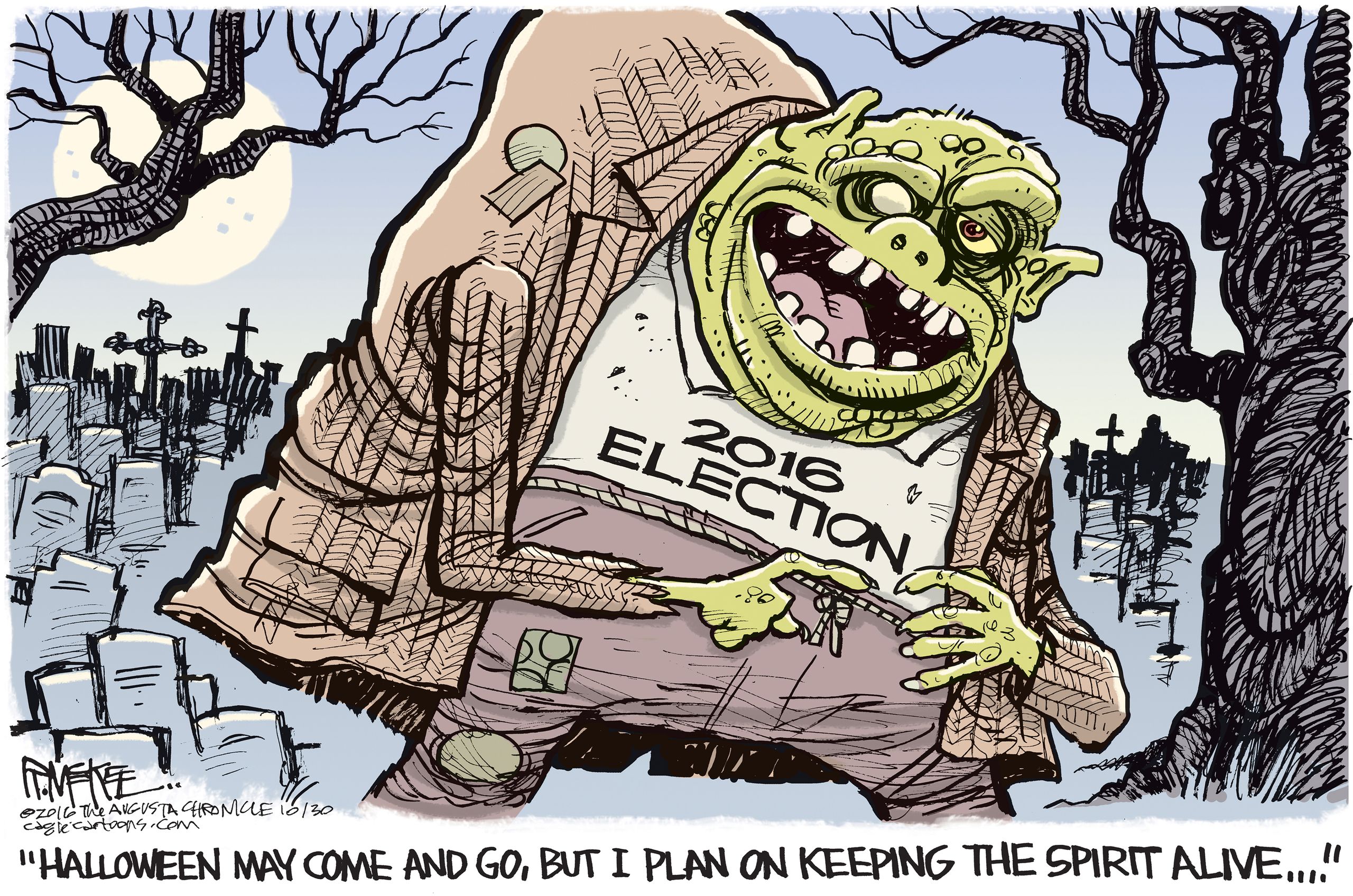 Political cartoon U.S. 2016 election scary Halloween | The Week
