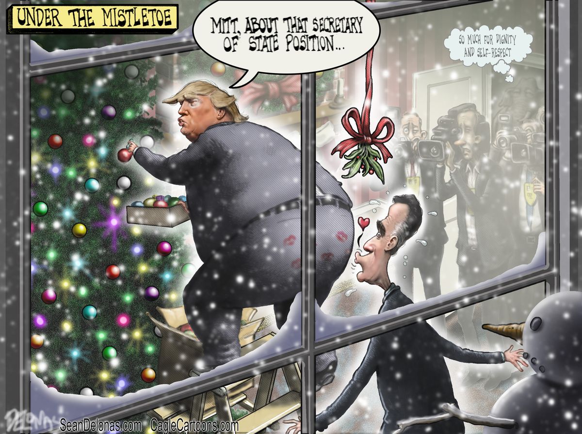 Political cartoon U.S. Christmas Donald Trump Mitt Romney | The Week