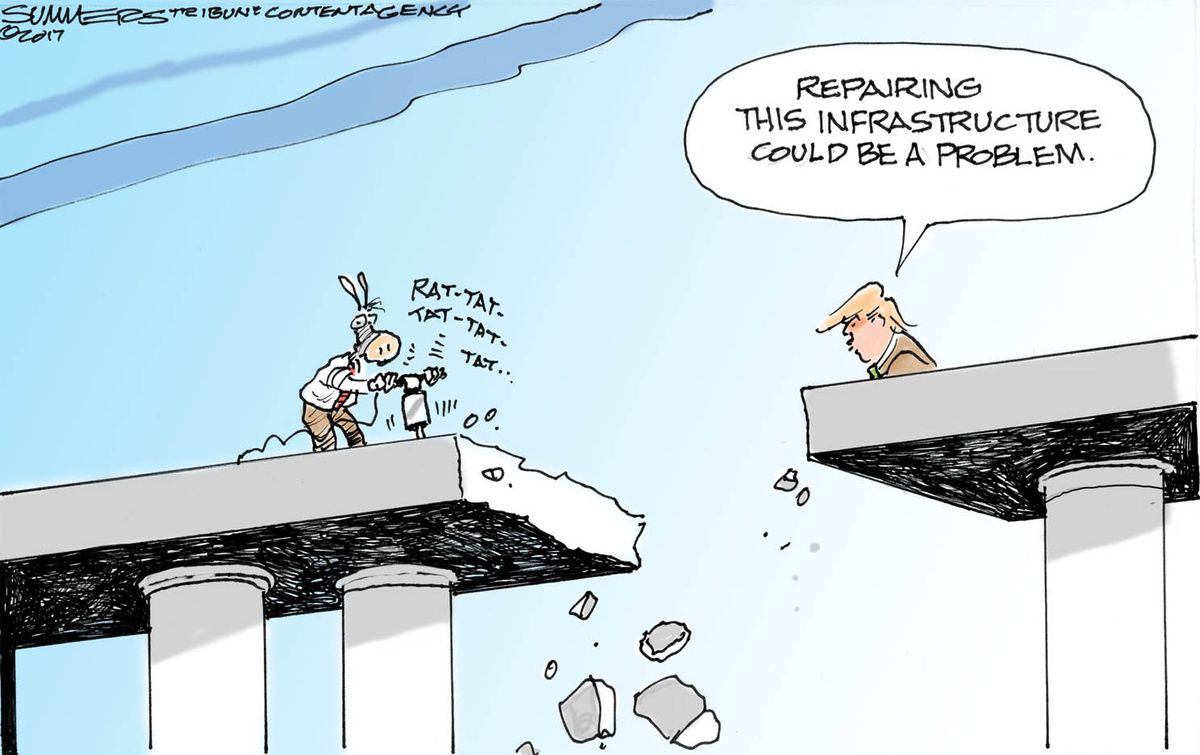 Political cartoon U.S. Trump infrastructure | The Week