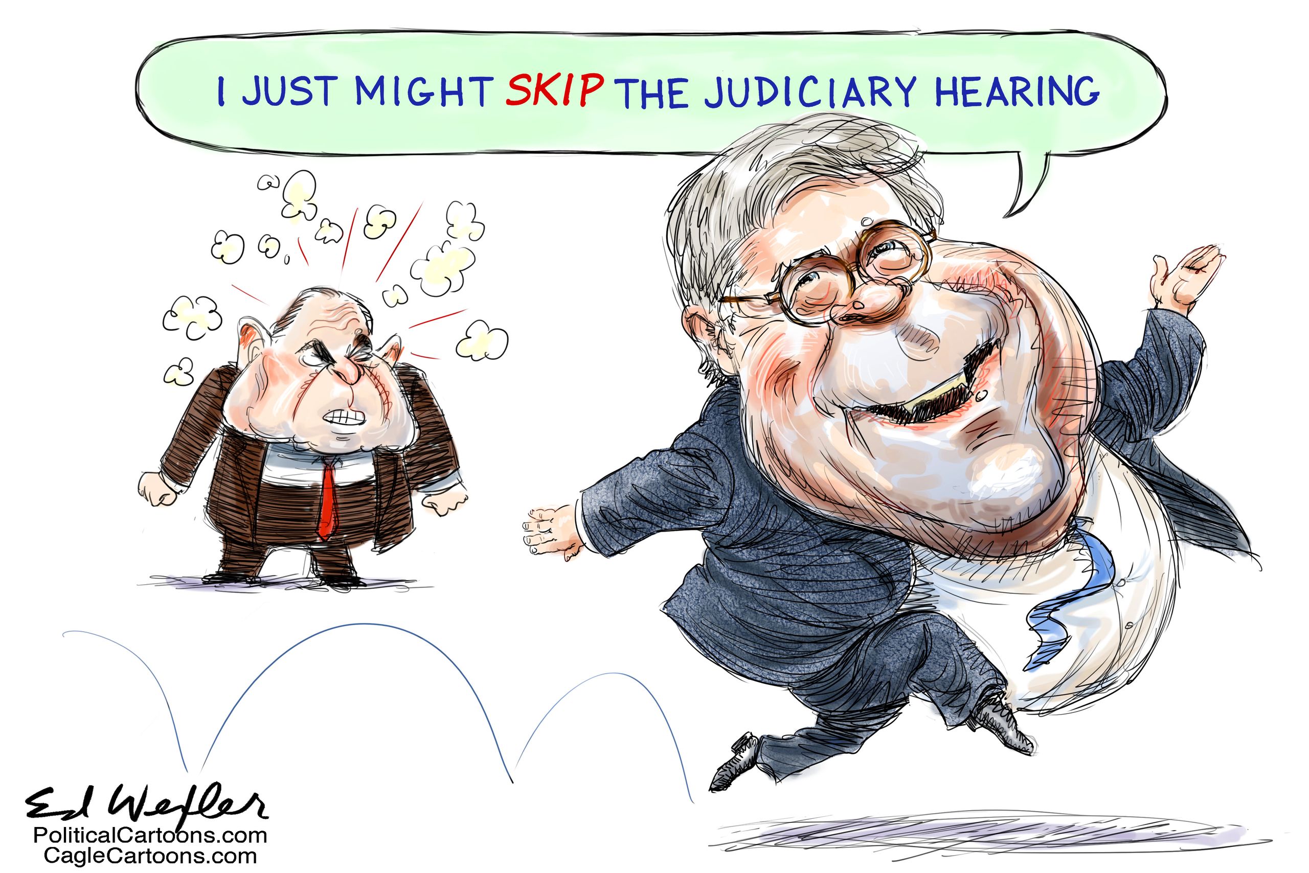Political Cartoon U.S. Barr skipping judiciary hearing | The Week