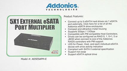 5-in-1 ESATA: Addonics ESATA Port Multiplier (AD5ESAPM-E) - Storage ...