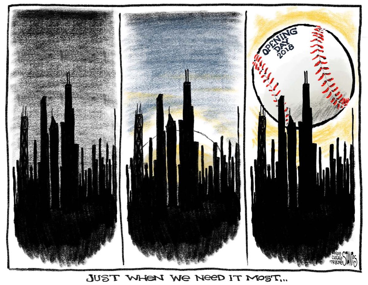 Editorial cartoon U.S. MLB baseball opening day sunrise | The Week
