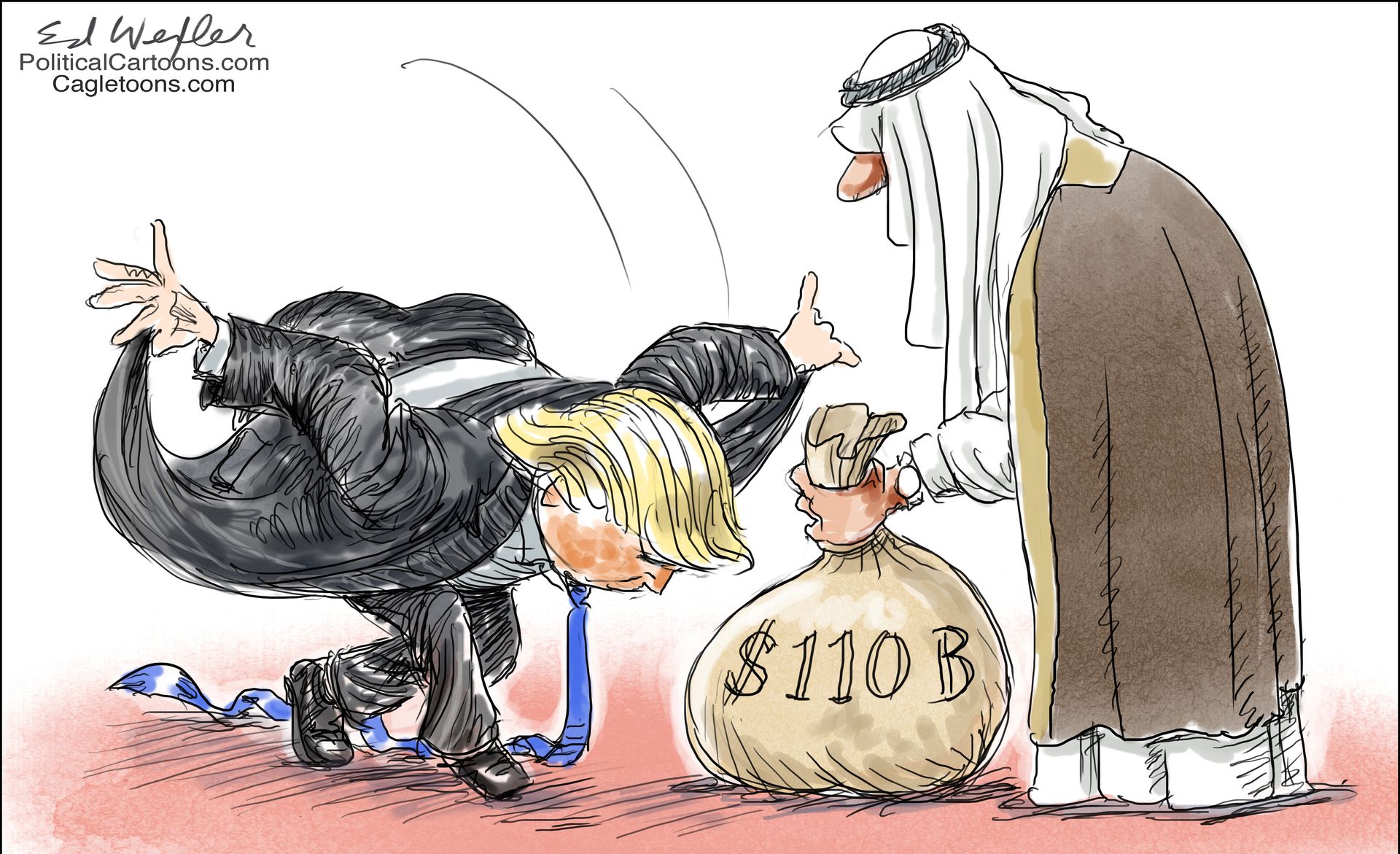 Political cartoon U.S. Trump abroad Saudi Arabia arms deal | The Week