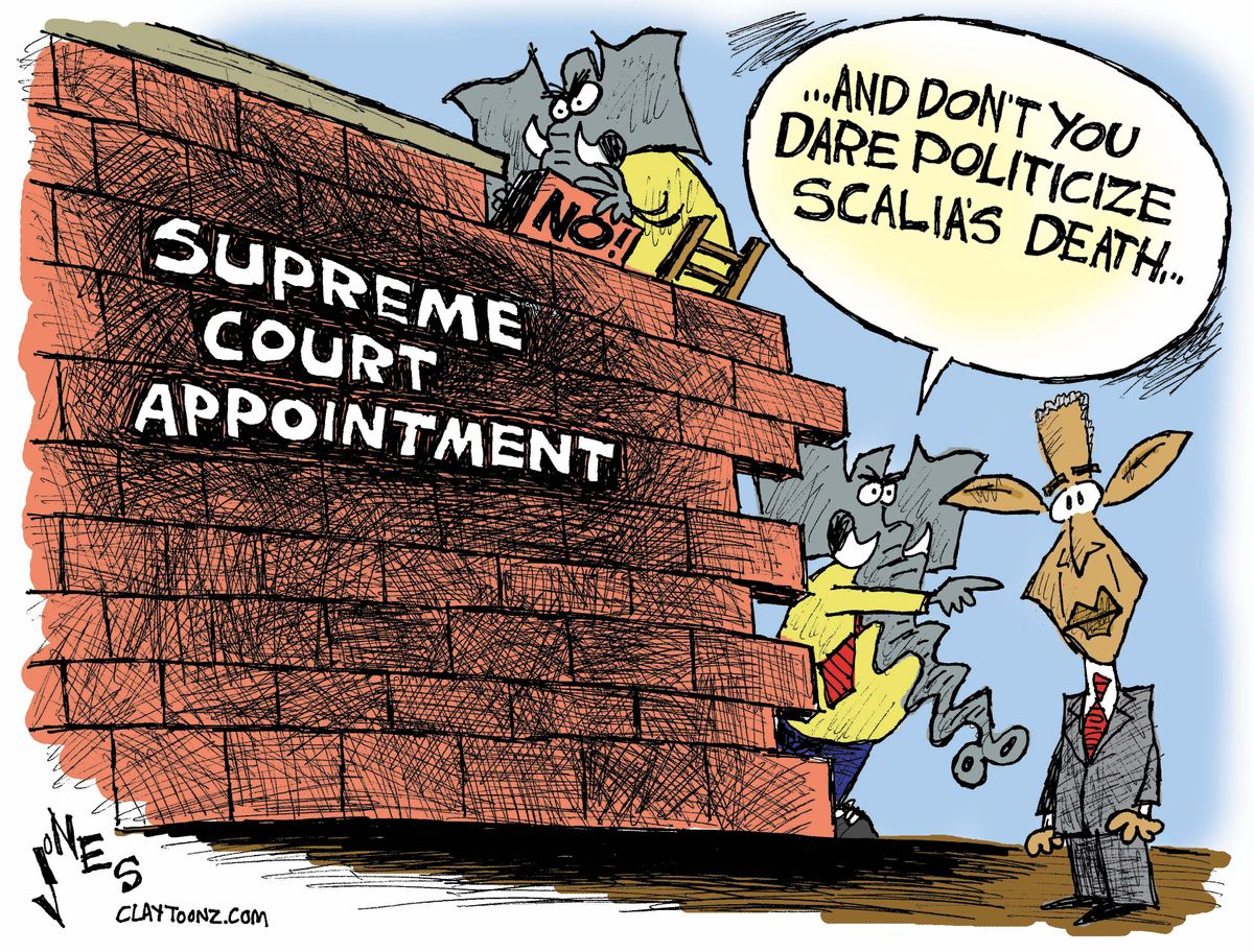 Political cartoon U.S. Supreme Court Obama Scalia | The Week
