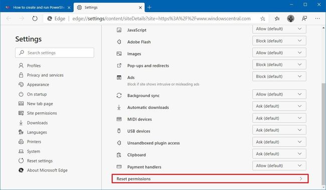 How to manage site permissions on the new Microsoft Edge | Windows Central How to manage site permissions on the new Microsoft Edge | Windows Central