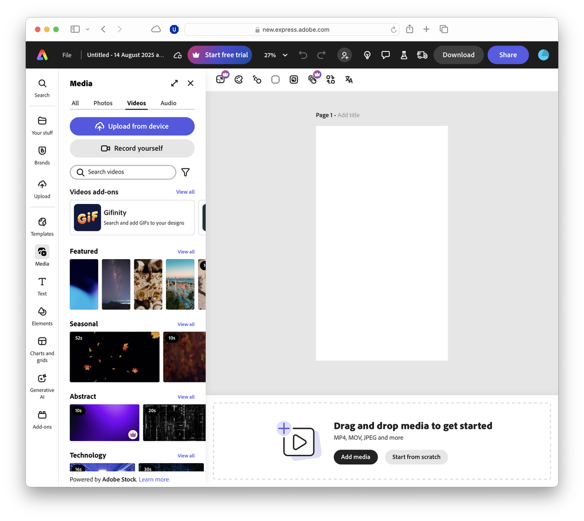 How to add audio to your videos online for free with Adobe Express ...