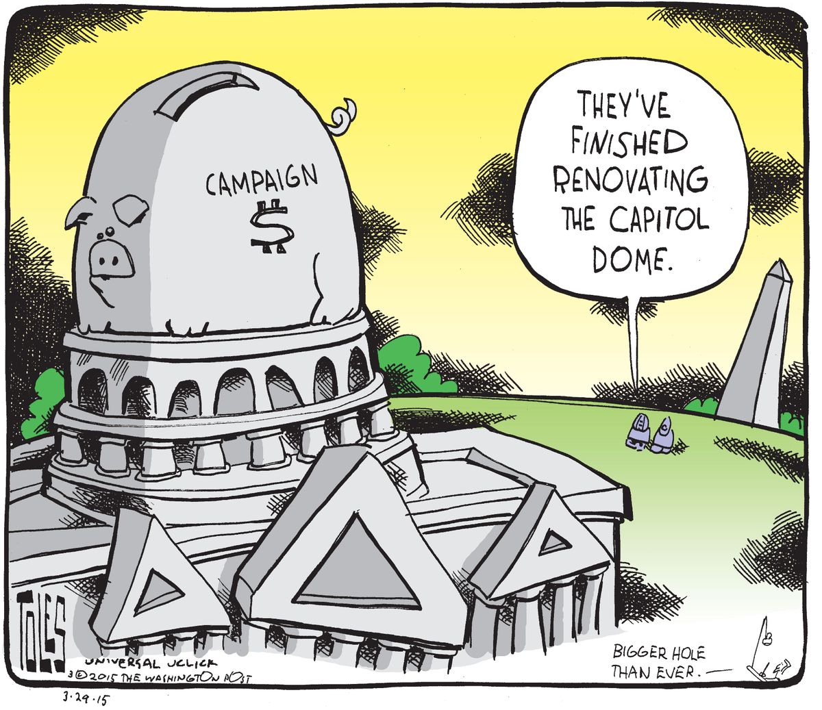 Political cartoon U.S. Capitol campaign funding | The Week