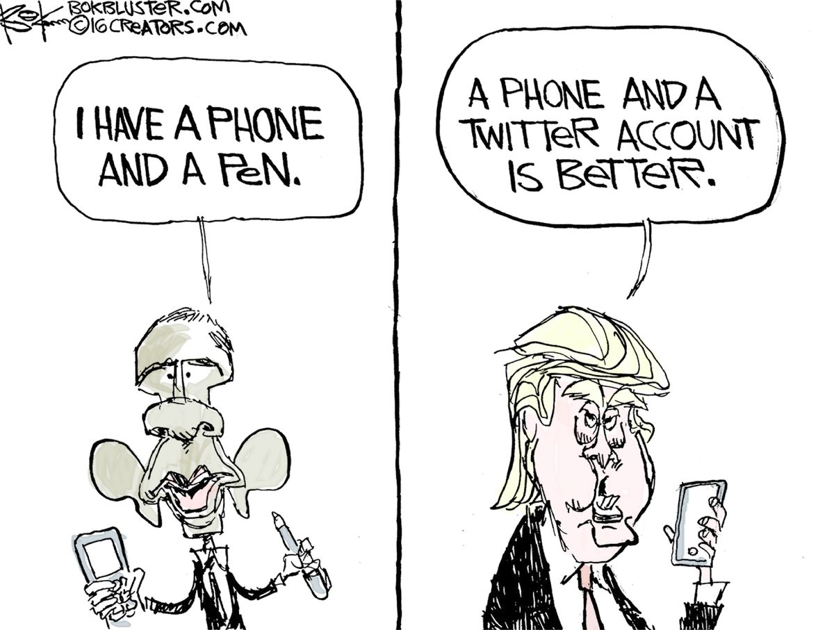 Political cartoon U.S. Donald Trump twitter | The Week