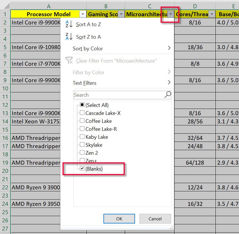 How to Delete Blank Cells in Excel / Google Sheets | Tom's Hardware