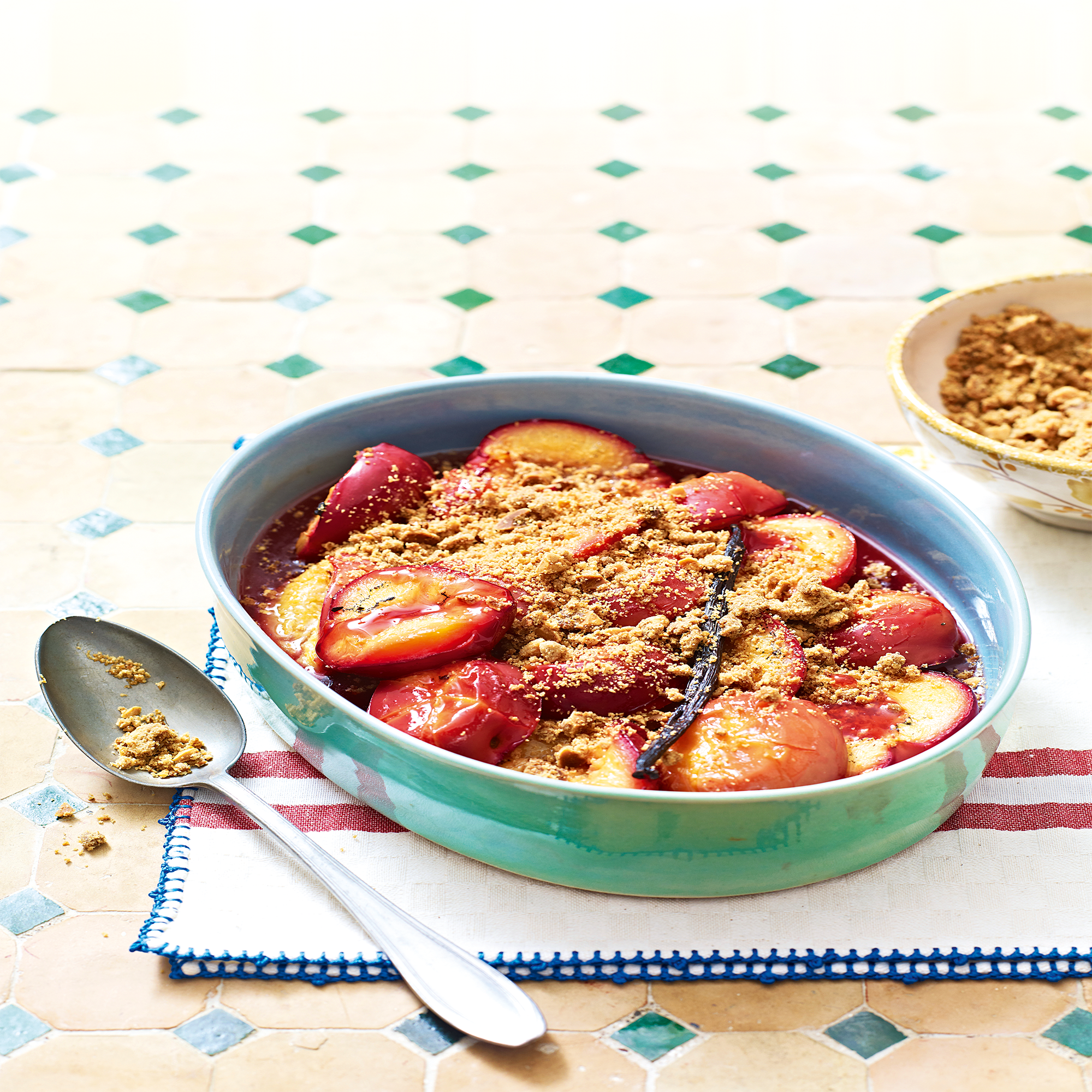 Baked Plums with a Crunchy Crumble Topping | Dessert Recipes | Woman & Home