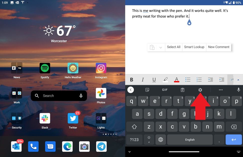 How to use handwriting recognition with Surface Duo and Gboard ...