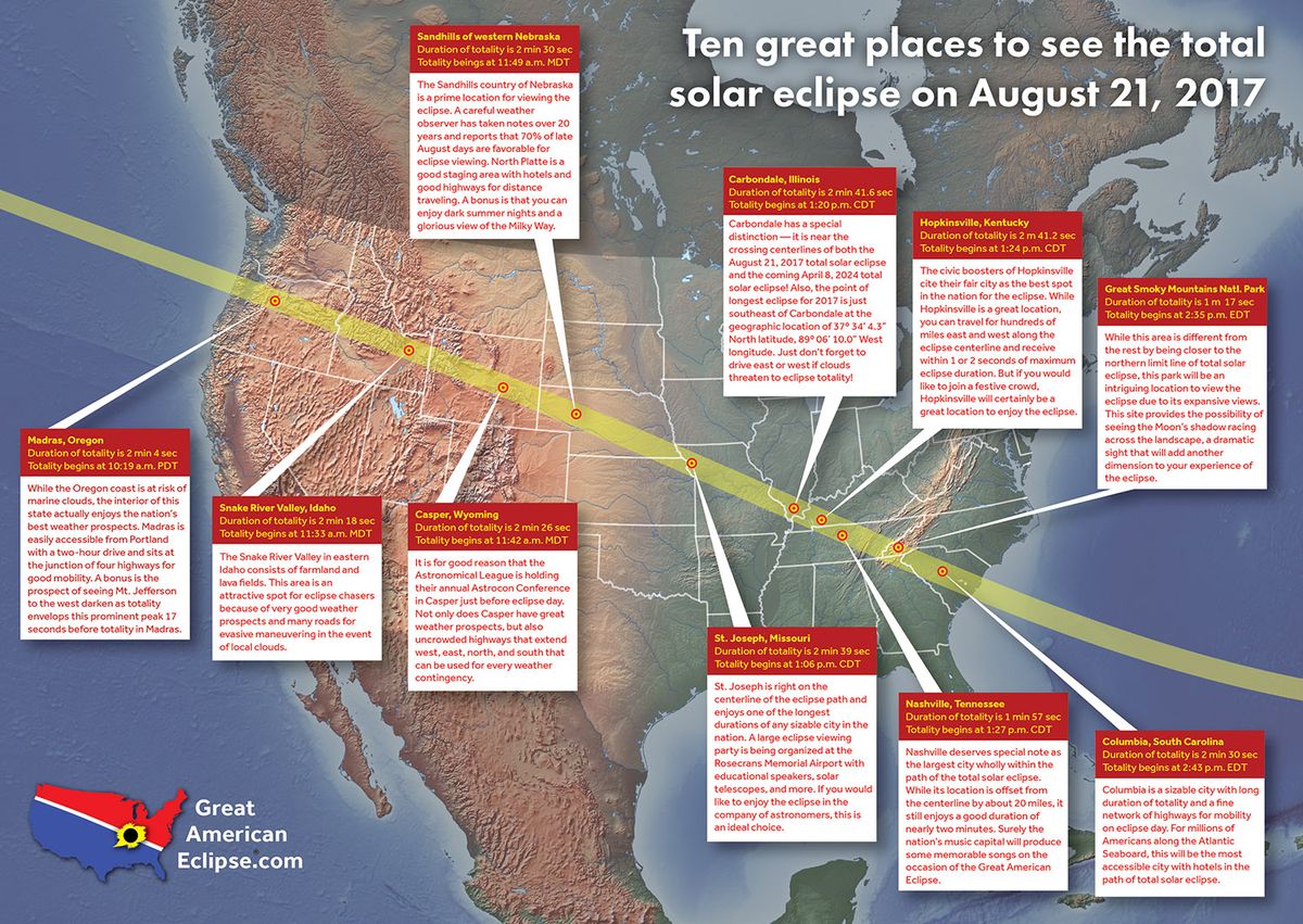 Path of Totality 2017 - August 21st Solar Eclipse Maps and Photo Guide ...