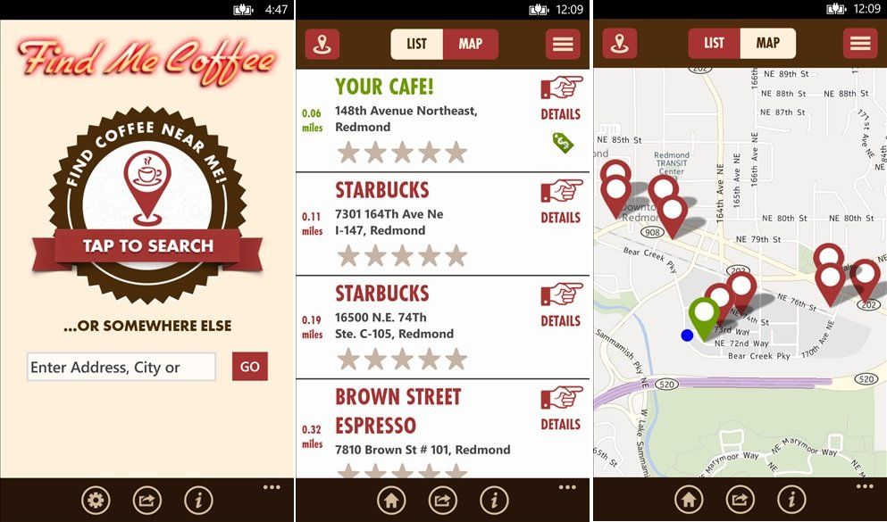 Official 'Find Me Coffee' app ported over from iOS for Windows Phone 8 ...