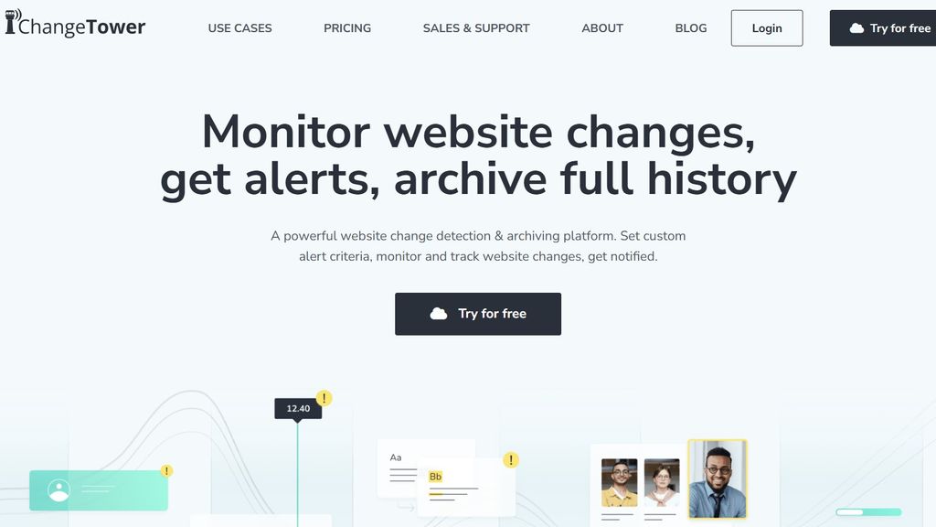 I tried ChangeTower, a very customizable website monitoring option for any size of business ...