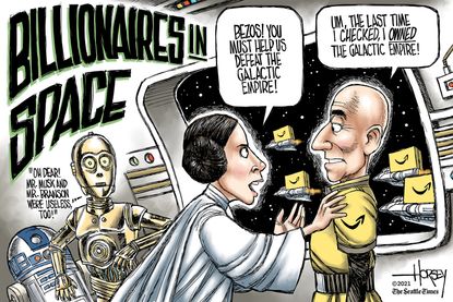 5 scathingly funny cartoons about Jeff Bezos' space odyssey | The Week