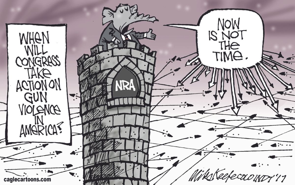 Political cartoon U.S. Las Vegas shooting NRA GOP gun control | The Week