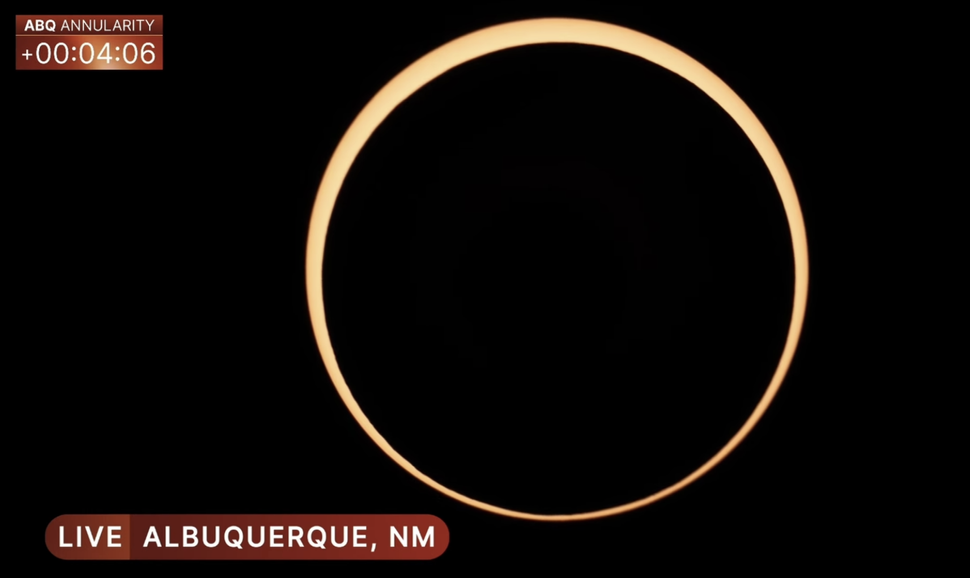 The annular solar eclipse of 2023 is underway! See the 1st 'ring of ...