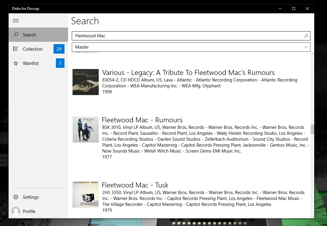 Disko is a great new app that brings Discogs to Windows 10 | Windows ...
