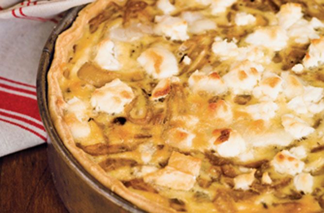 Simon Rimmer's goat's cheese and onion tart | Dinner Recipes | GoodtoKnow