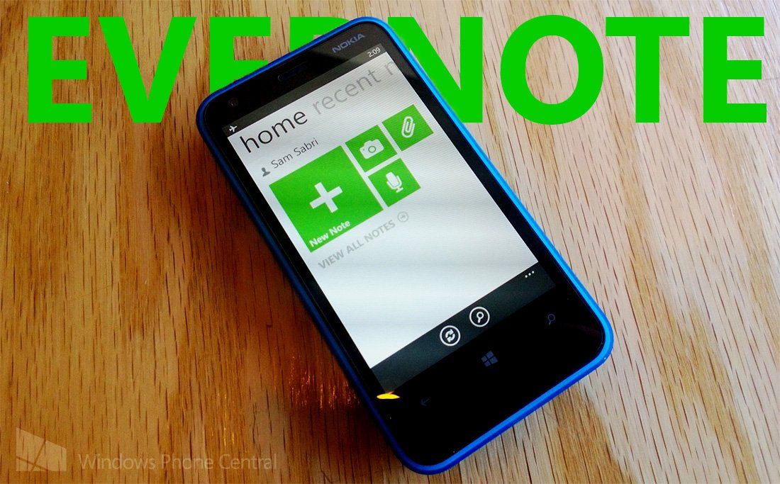 Evernote for Windows Phone updated to version 3, brings new home screen ...