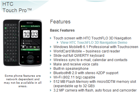 HTC Touch Pro now on U.S. Cellular | Windows Central