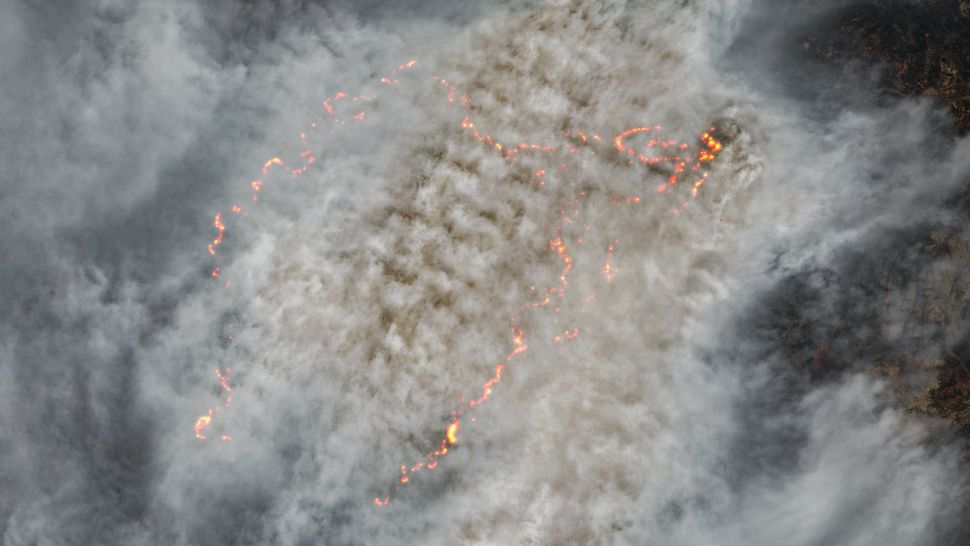 California's Caldor Fire seen from space in harrowing satellite images ...