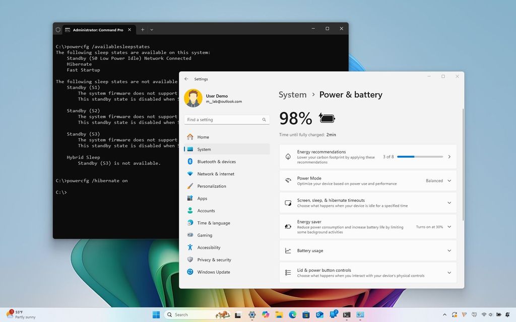 How to use hibernation to extend battery life on Windows 11 and Windows ...