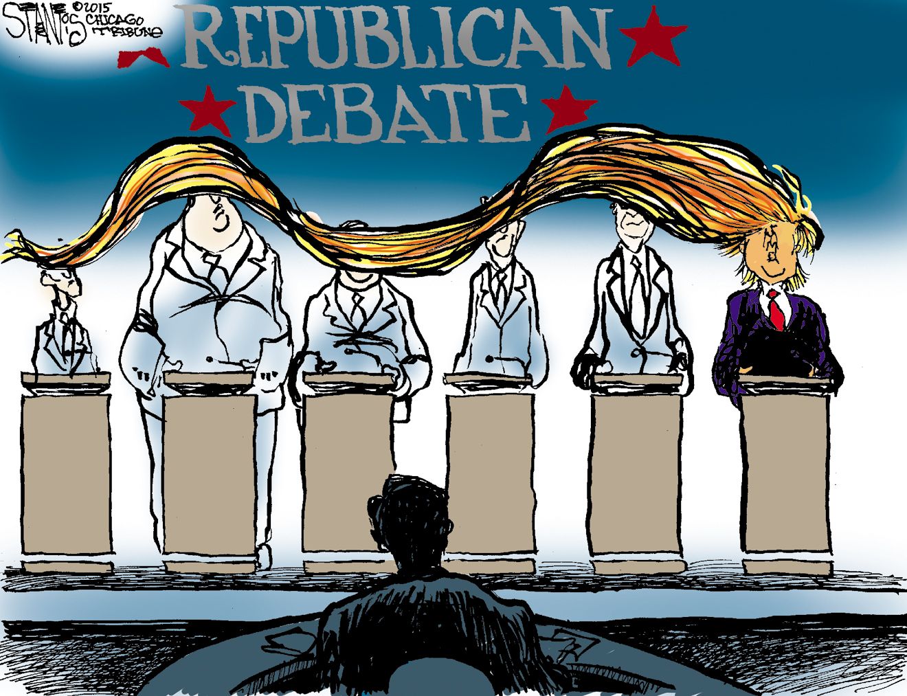 Political cartoon U.S. Trump GOP Debate | The Week