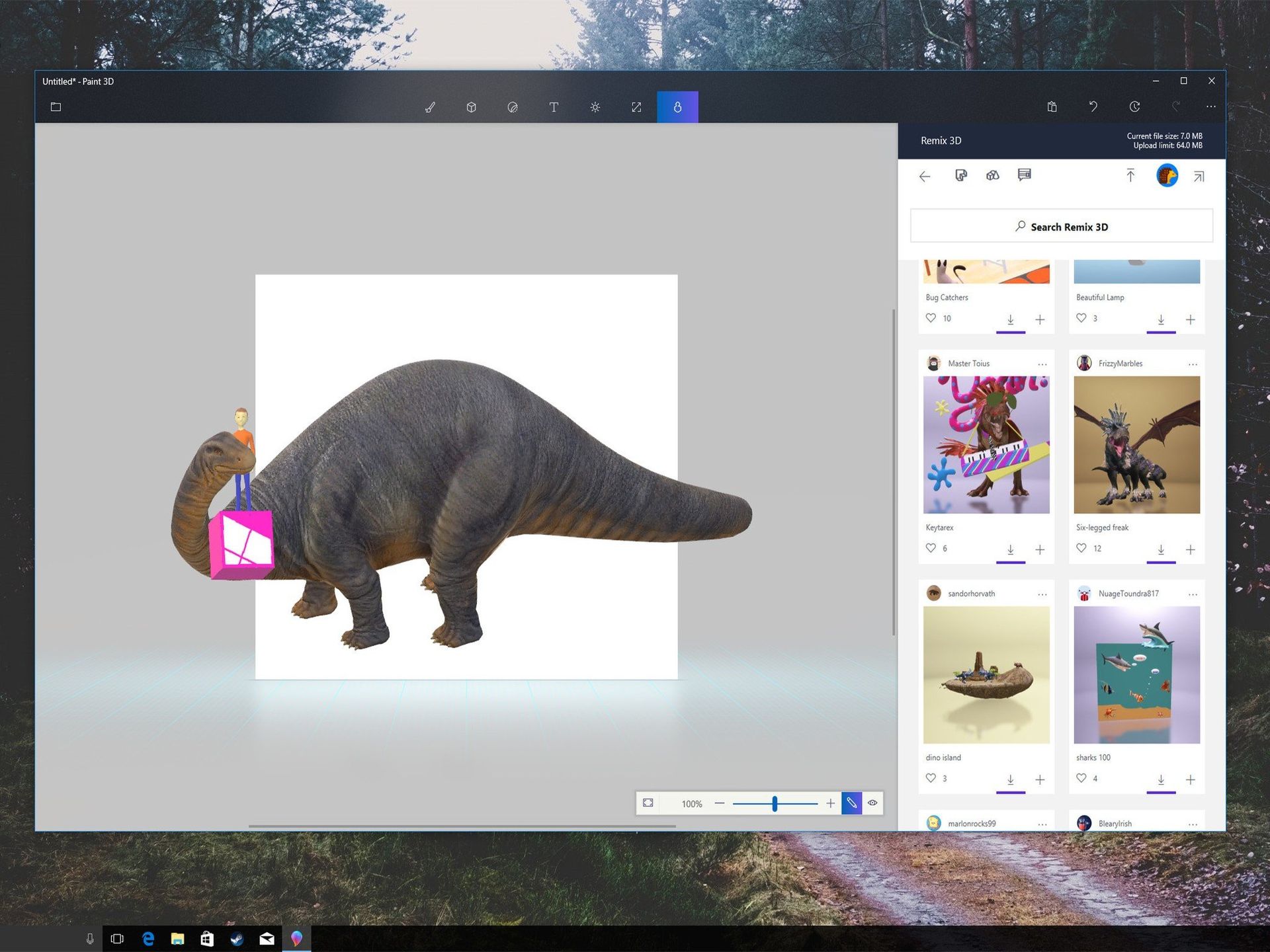 How to use the Remix 3D community in the Paint 3D app on Windows 10 ...