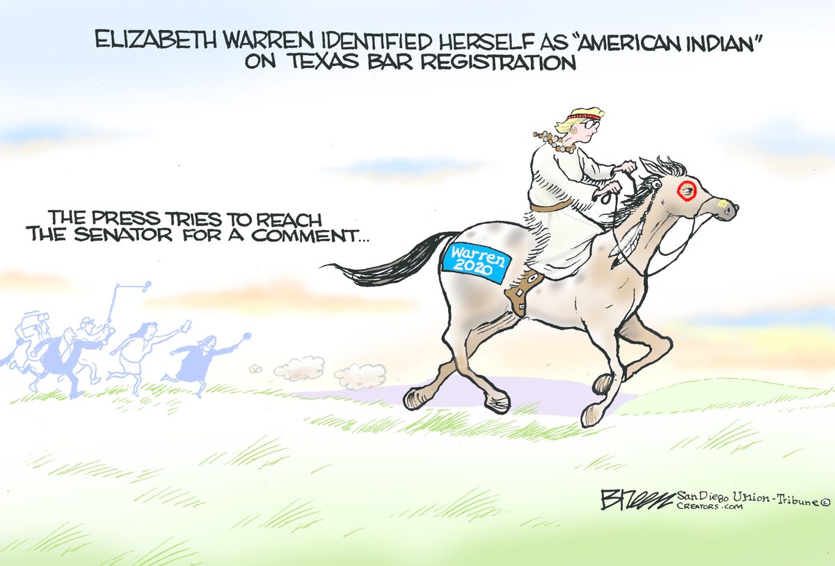 Political Cartoon U.S. Elizabeth Warren Native American | The Week
