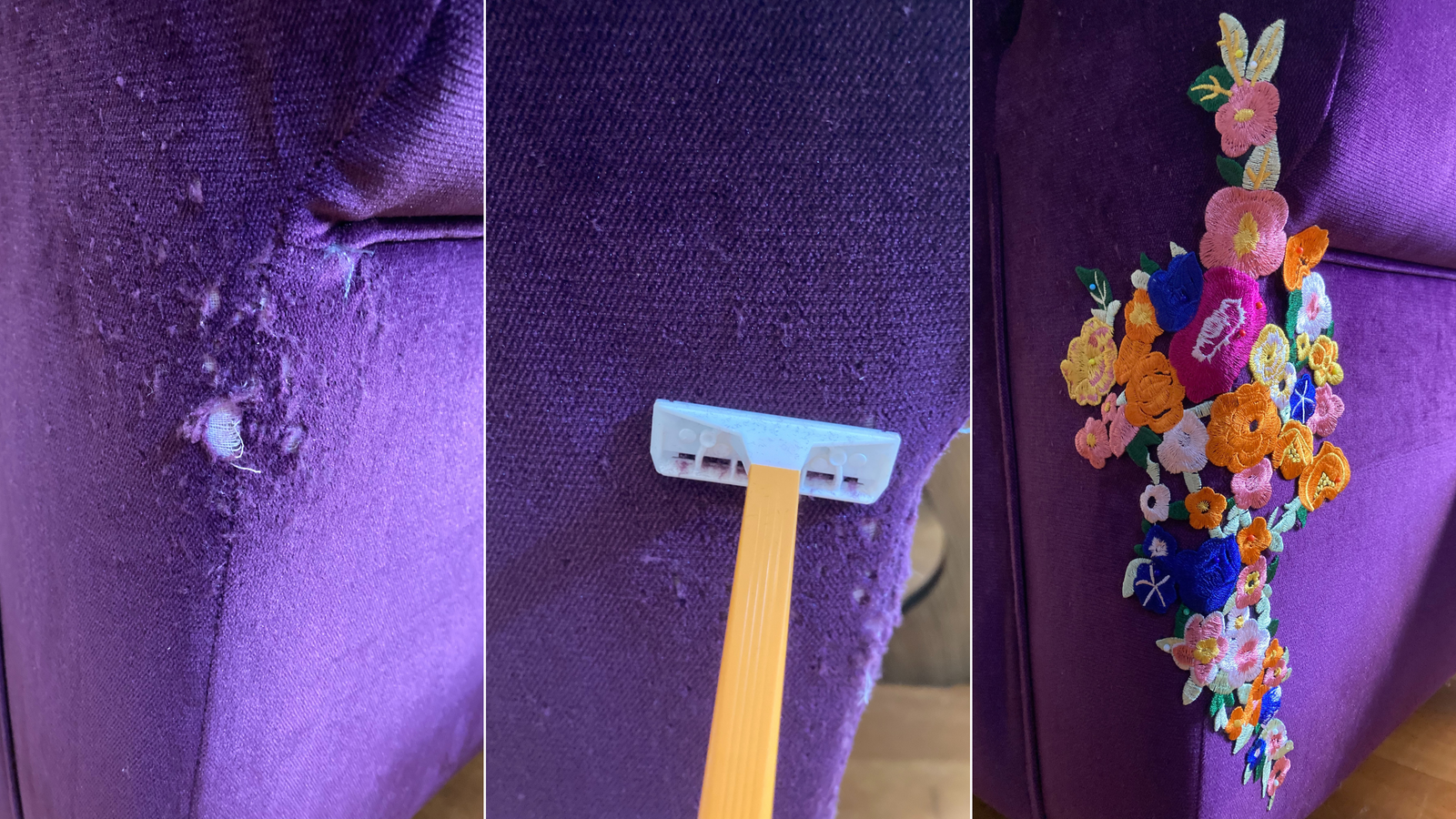 This sofa patch hack transformed my wrecked sofa | Ideal Home
